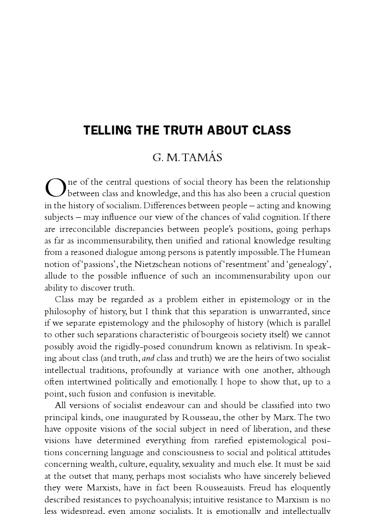 Class and Knowledge in Social Theory | PDF | Marxism | Socialism