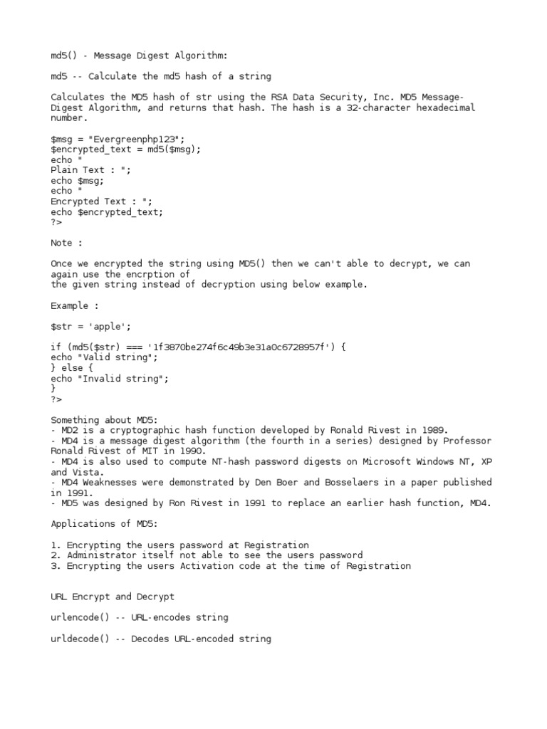 Md5 Encryption