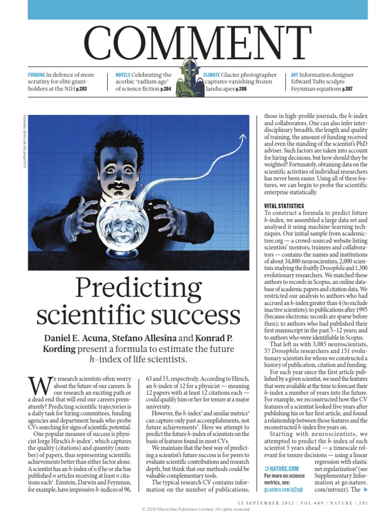 Predicting Scientific Success | PDF | Prediction | Science
