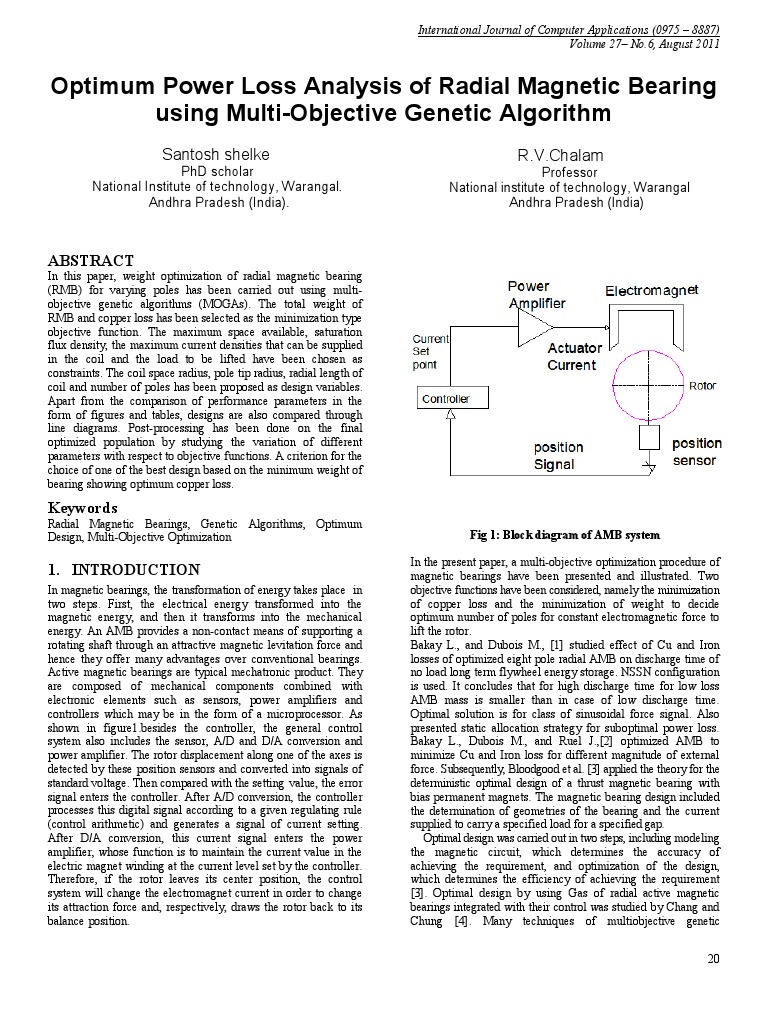 Optimum Power Loss Analysis of Radial Magnetic Bearing Using Multi ...