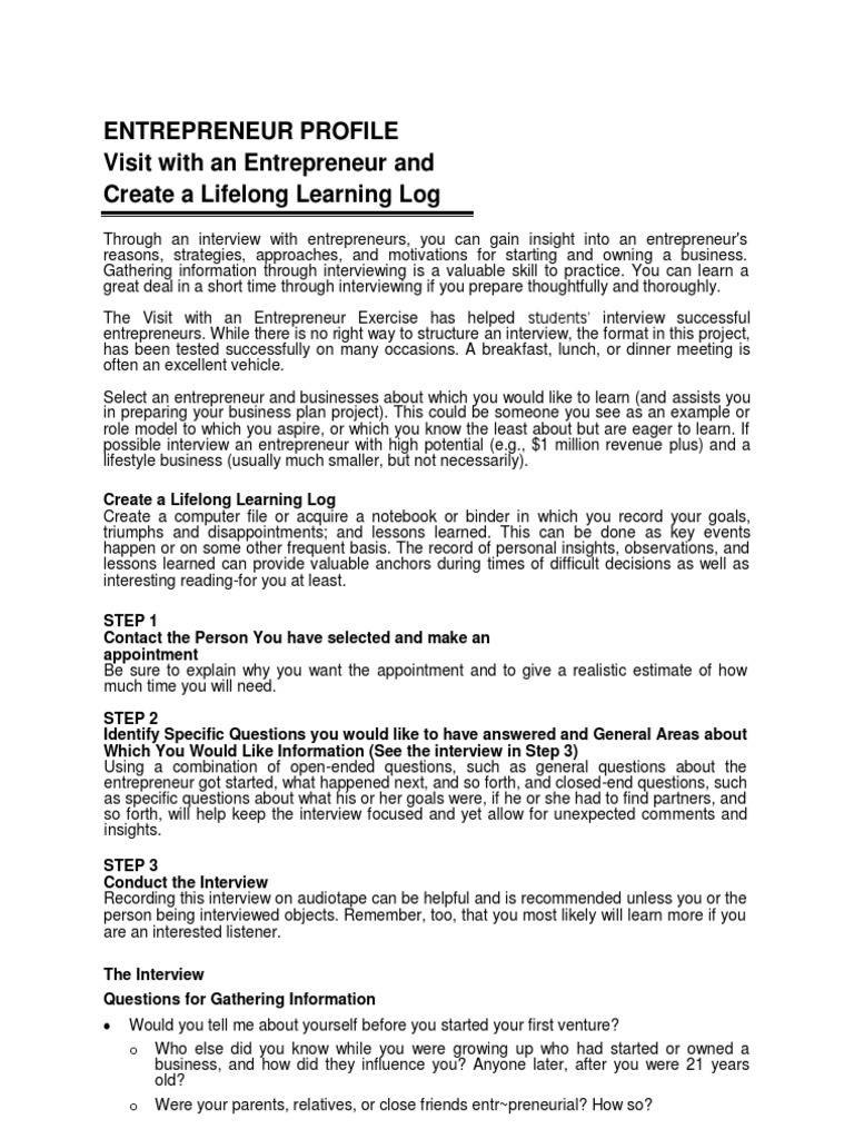 Entrepreneur Profile1 1 | Interview | Entrepreneurship