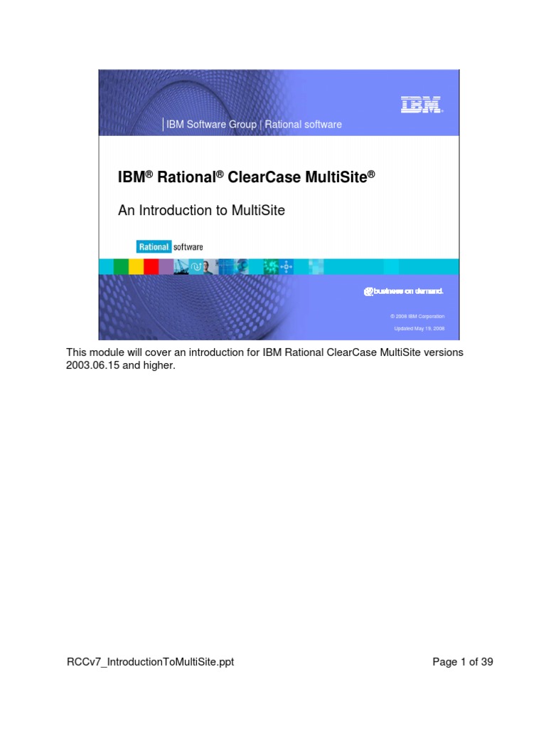 Ibm Rational Clearcase Multisite: An Introduction To Multisite | PDF | System Software ...