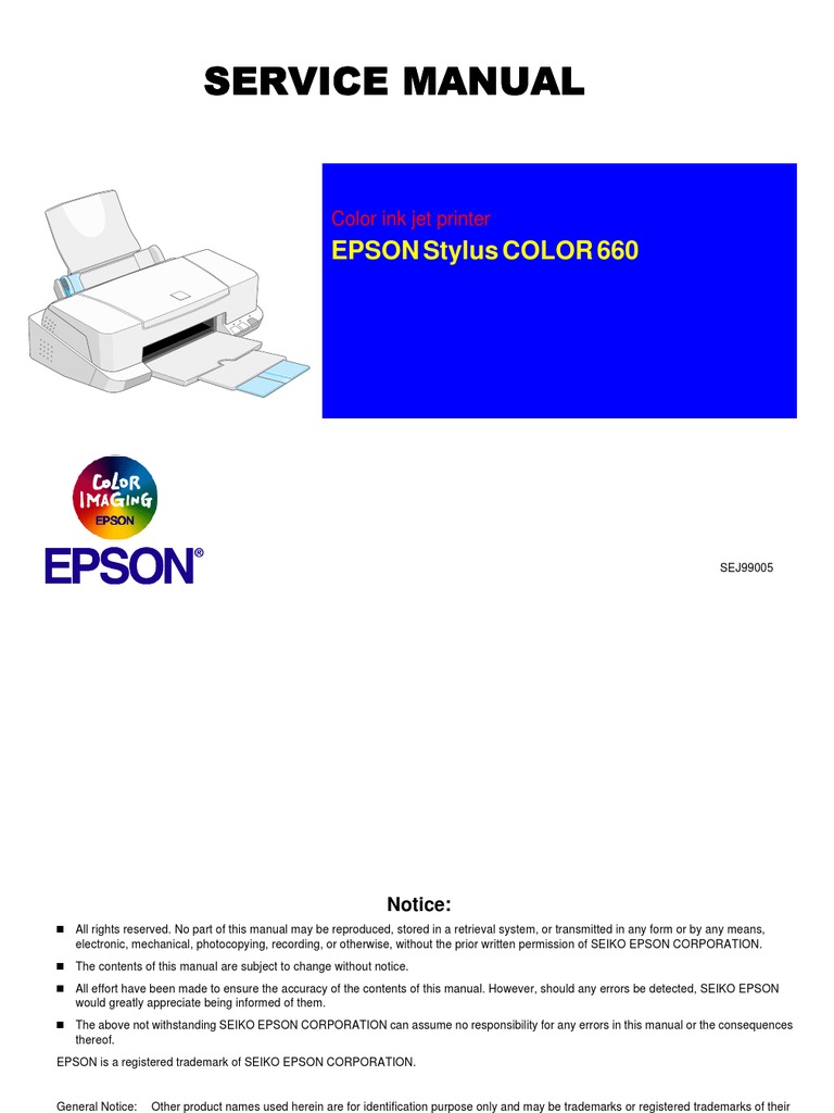 Epson SC-660 Service Manual | PDF