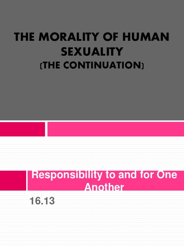 The Morality of Human Sexuality: Preventive Measures Against Sexual Deviation | PDF ...