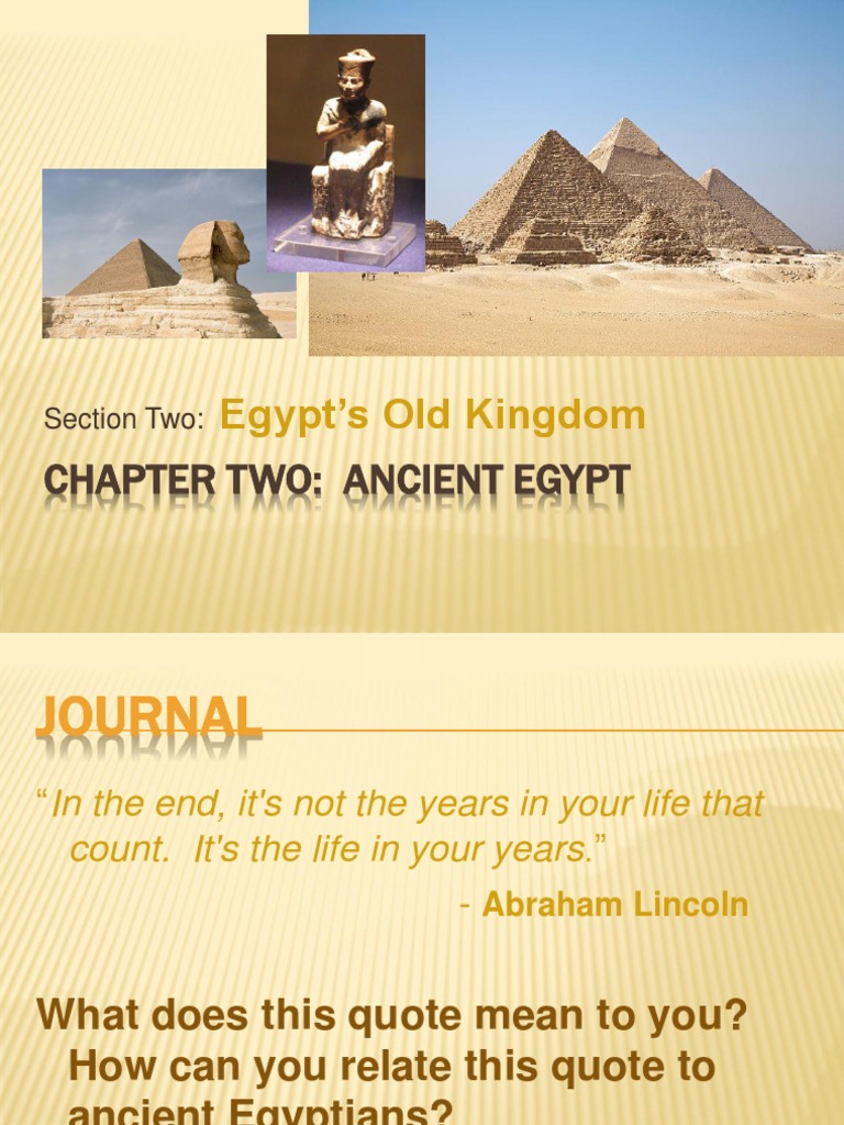 Chapter Two, Section Two: The Old Kingdom | PDF | Ancient Egypt | Pharaoh