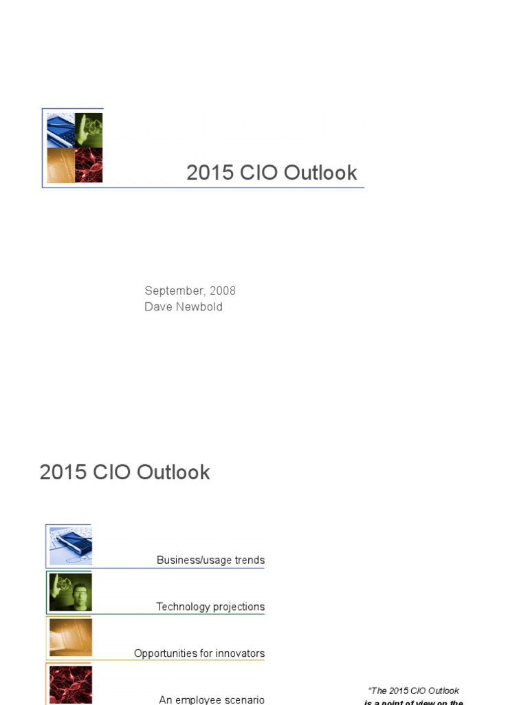 2015 CIO Outlook Presentation | PDF | Cloud Computing | Innovation