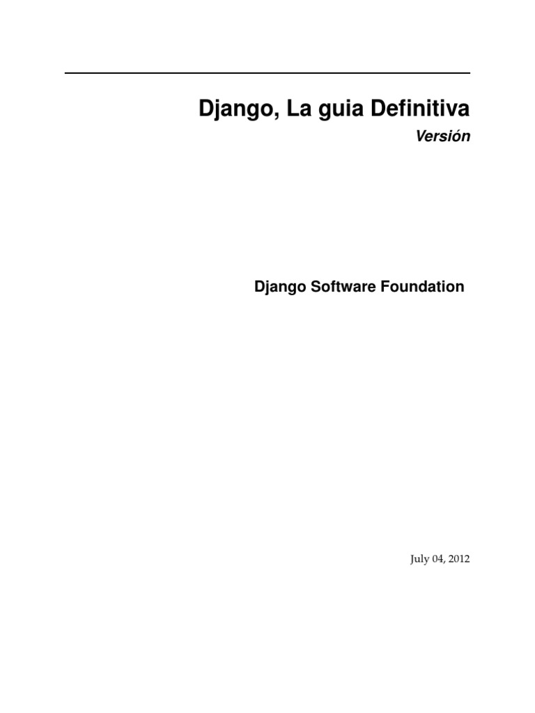 Django, La Guia Definitiva | PDF | Python (lenguaje de programación ...