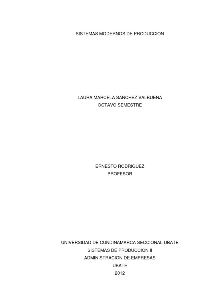 Sistemas Modernos de Producción | PDF | Diseño | Planificación