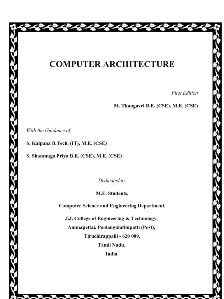 Computer Architecture Notes | Academic Degree | Qualifications