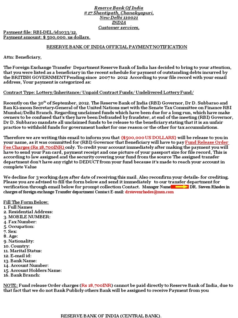 Rbi Notification | Download Free PDF | Reserve Bank Of India | Payments