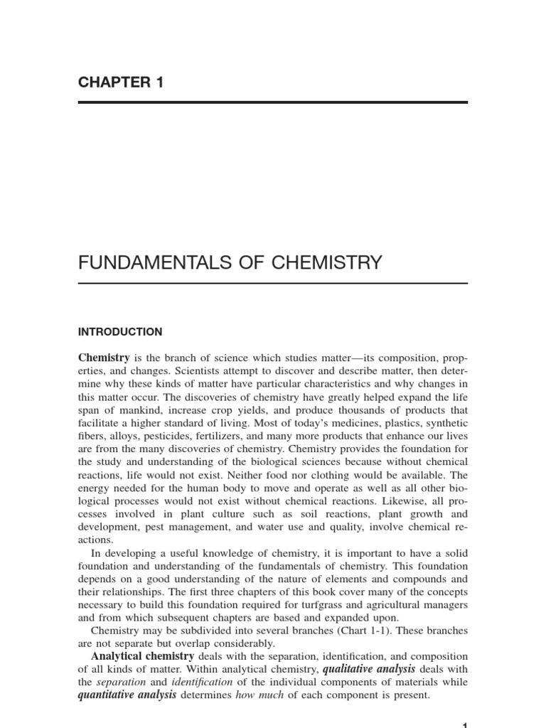 Fundamentals of Chemistry | PDF