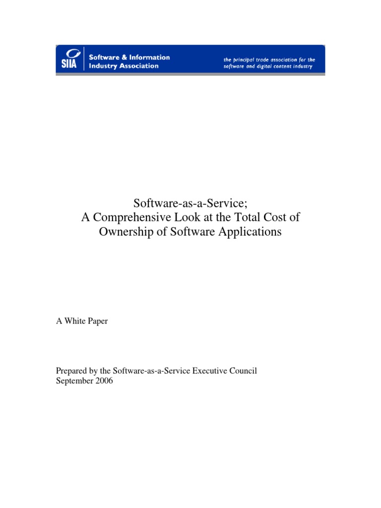 Siia Saas Tco Paper | PDF | Technology & Engineering