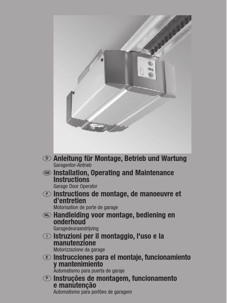 SupraMatic Operator E2 Garage Door Operator | Door | Menu