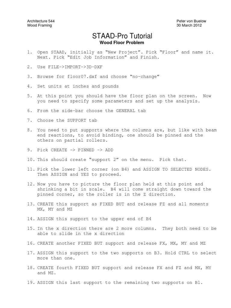 Staad Tutor Wood Framing | PDF | Beam (Structure) | Lumber