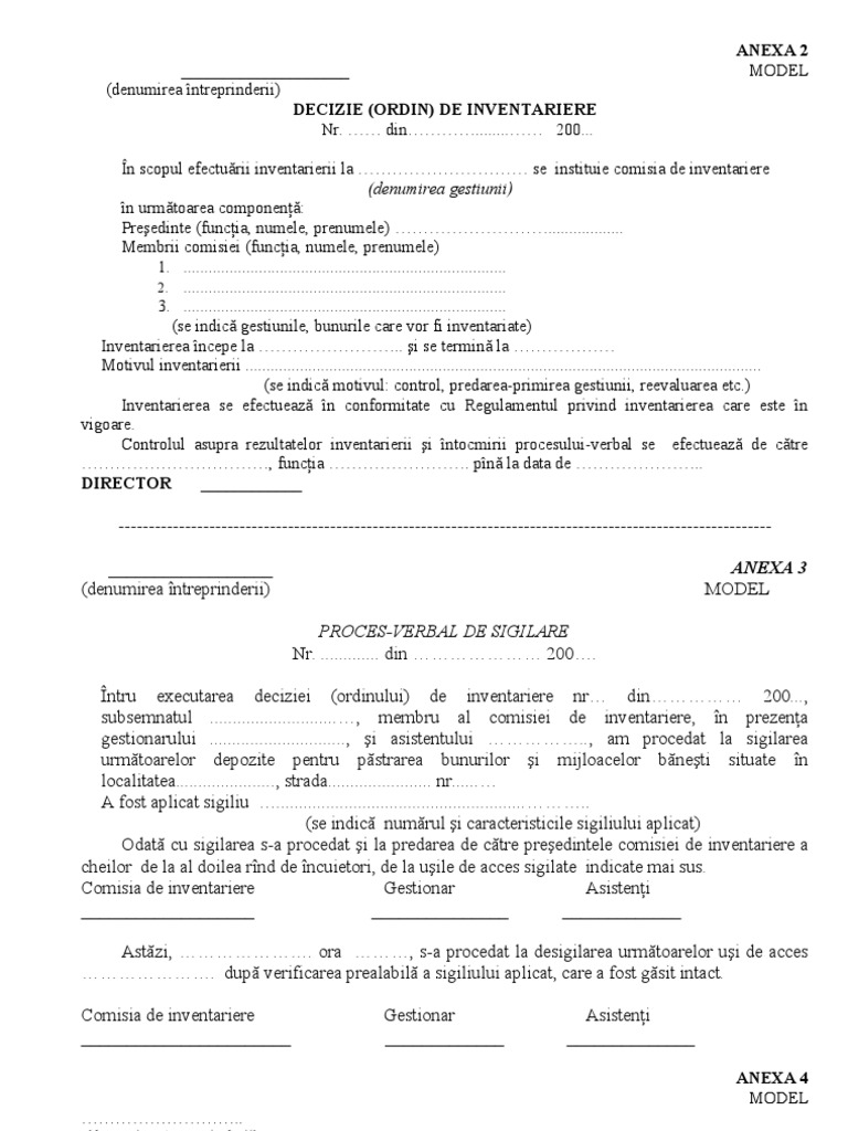 Modele Acte de Inventariere | PDF