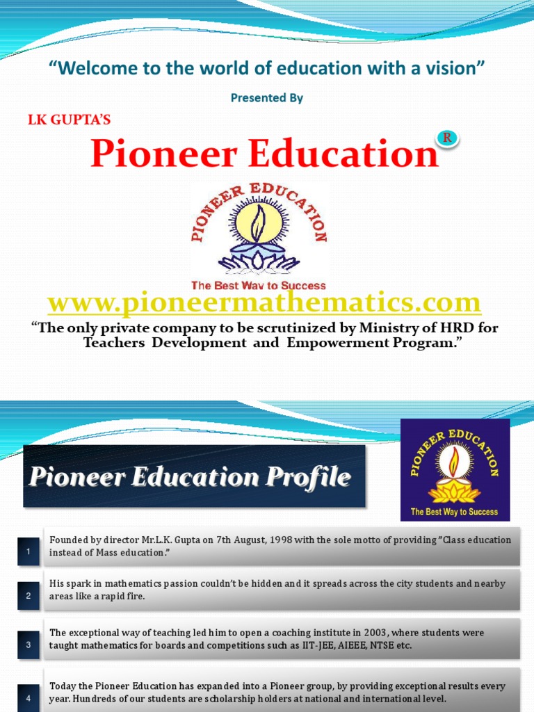 Pioneer Education: Mathematics Excellence | PDF | Multiplication ...
