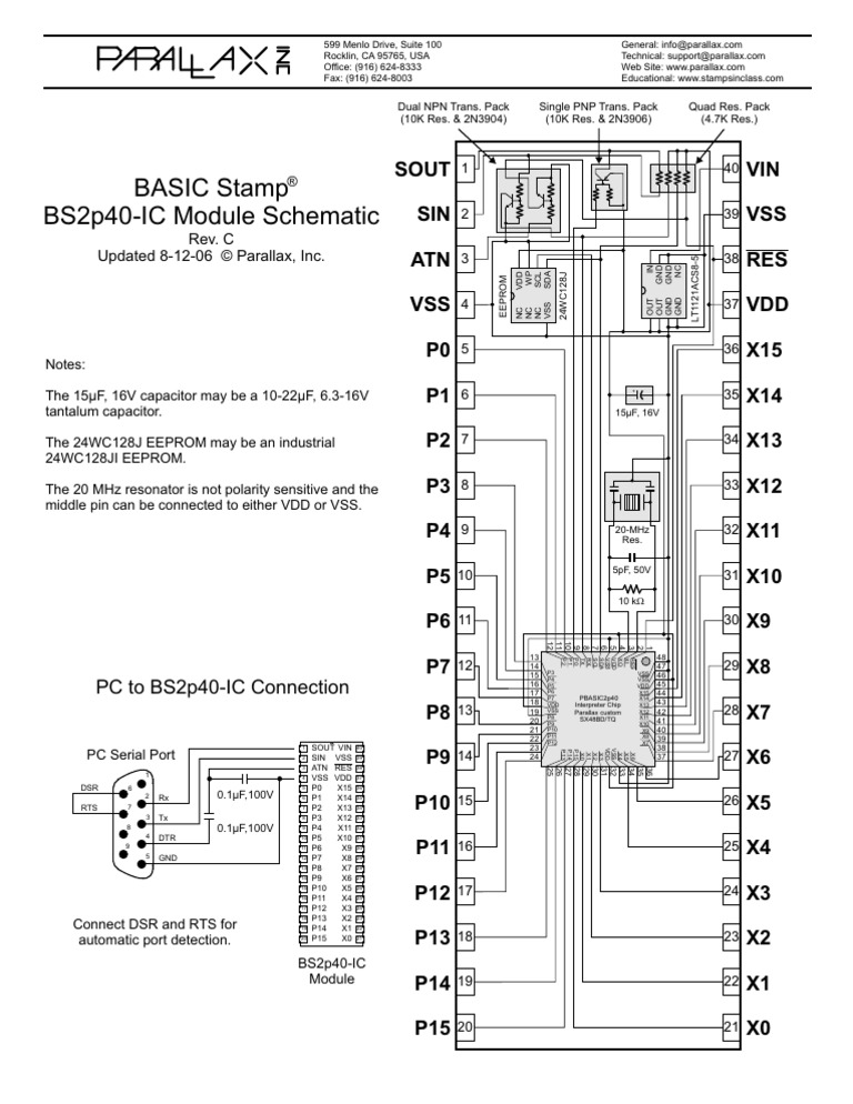 BASIC Stamp 2p40 Schematic Rev C | PDF