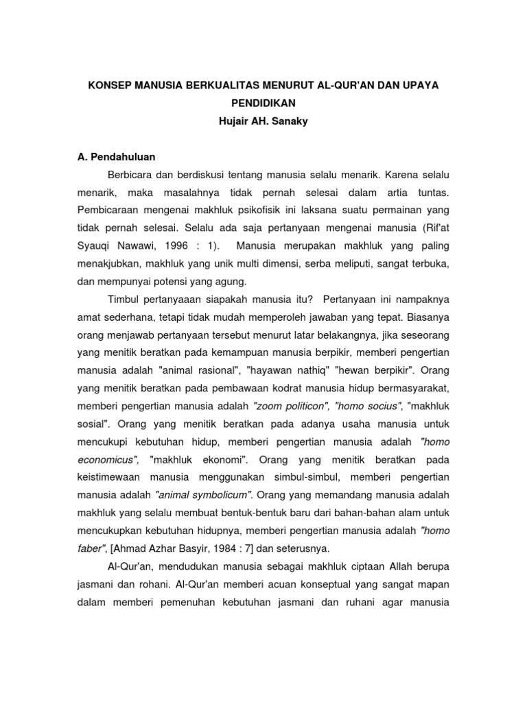 Konsep Manusia Berkualitas Menurut Al | PDF