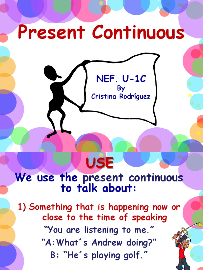 Present Continuous | Verb | Adverb
