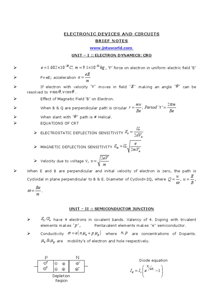 EDC Notes | PDF | Field Effect Transistor | Mosfet