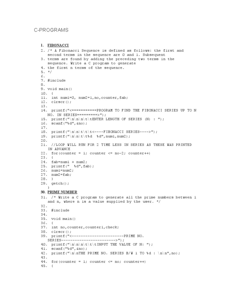 C Programs | PDF | Areas Of Computer Science | Teaching Mathematics