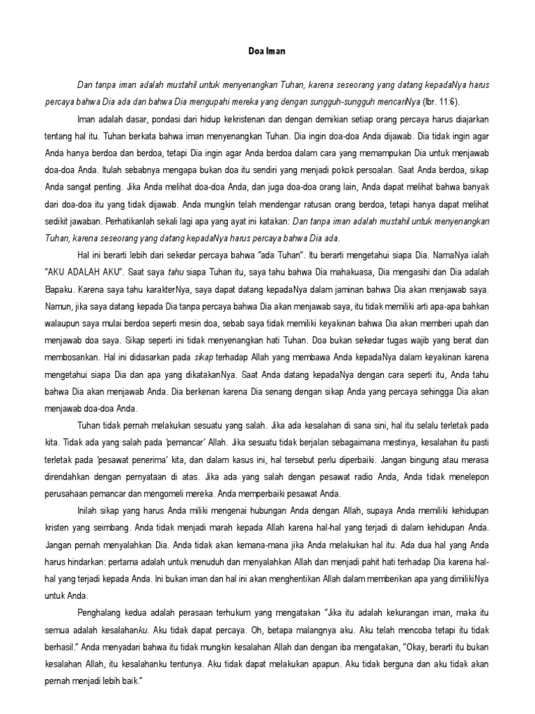 1-Doa Iman | PDF | Pengembangan Diri | Agama & Spiritualitas