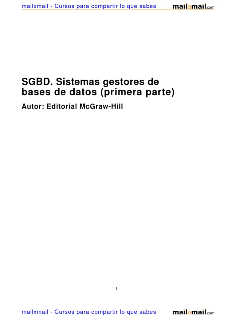 SGBD Sistemas Gestores Bases Datos Primera Parte 22206 Completo | PDF | Bases de datos | SQL