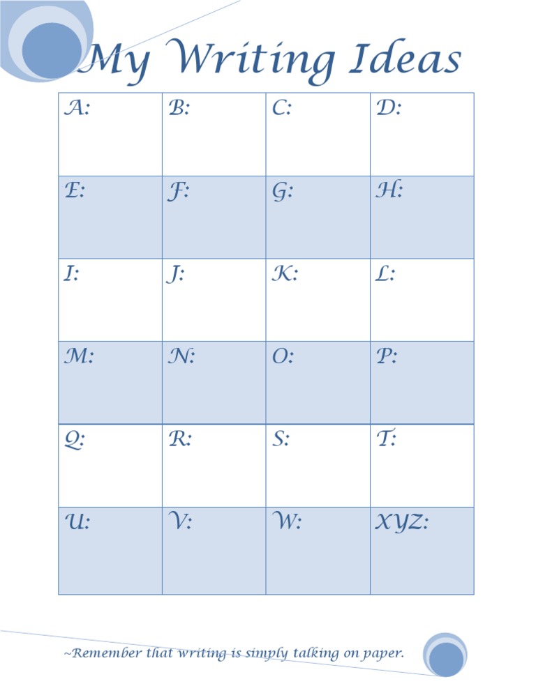 Six Trait Writing Ideas Template | PDF