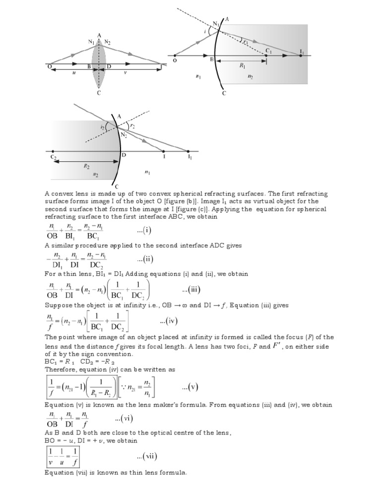 Lens Maker Formula Derivation | PDF
