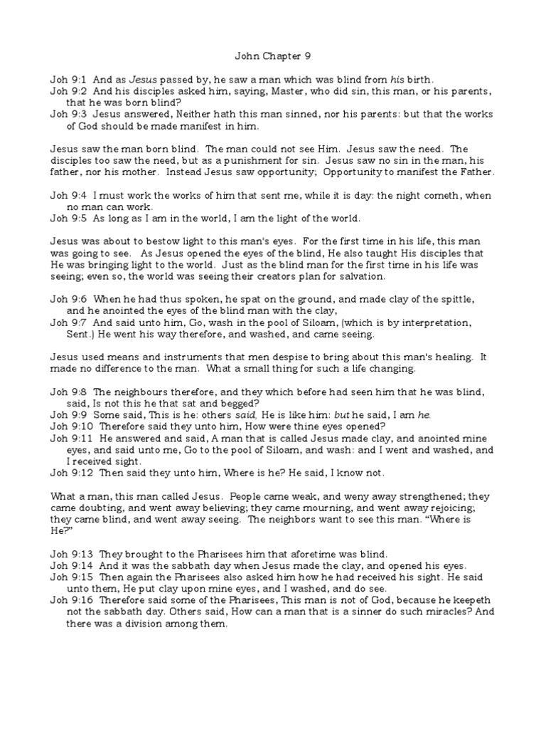 John Chapter 9 | PDF | Disciple (Christianity) | Jesus
