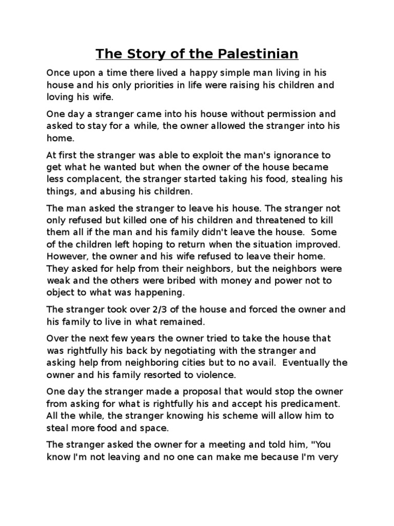 The Story of Palestine English | PDF | Arab–Israeli Conflict | Israeli ...