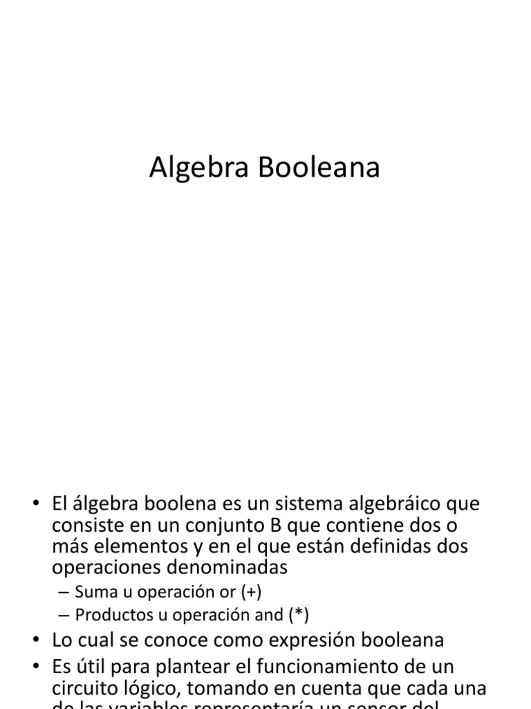 Algebra Booleana | PDF | Puerta lógica | Matemáticas Aplicadas