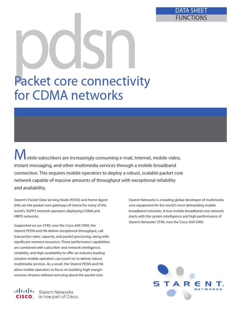 Packet Core Connectivity For Cdma Networks: Functions | PDF | Ip Address | Radius