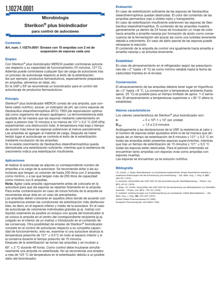 Usos Del Sterikon Span | PDF | Esterilización (Microbiología) | Bienestar