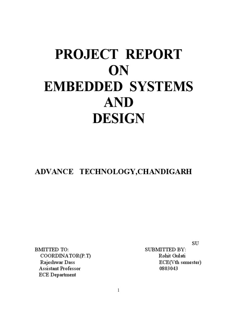 Embedded System and Design Report | PDF | Microcontroller | Embedded System