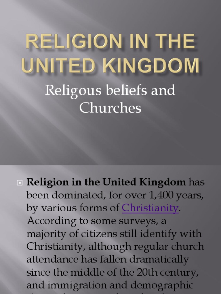 Religion in The United Kingdom | PDF | Catholic Church | Church Of England