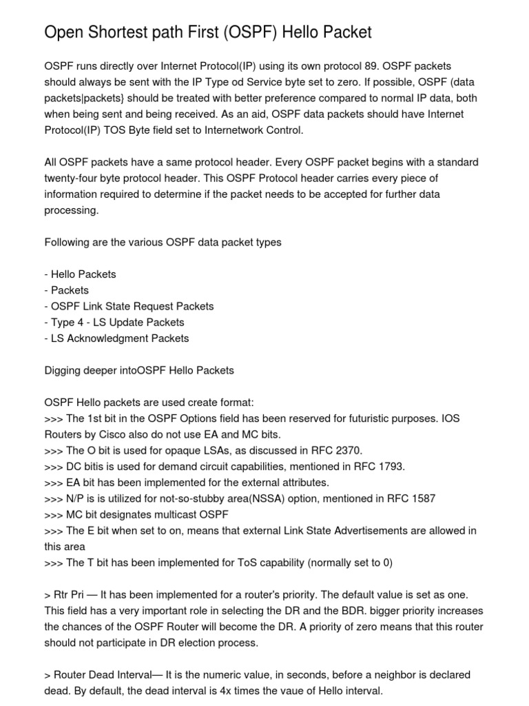 Open Shortest Path First Hello Packet.20121011.162740 | PDF | Internet ...