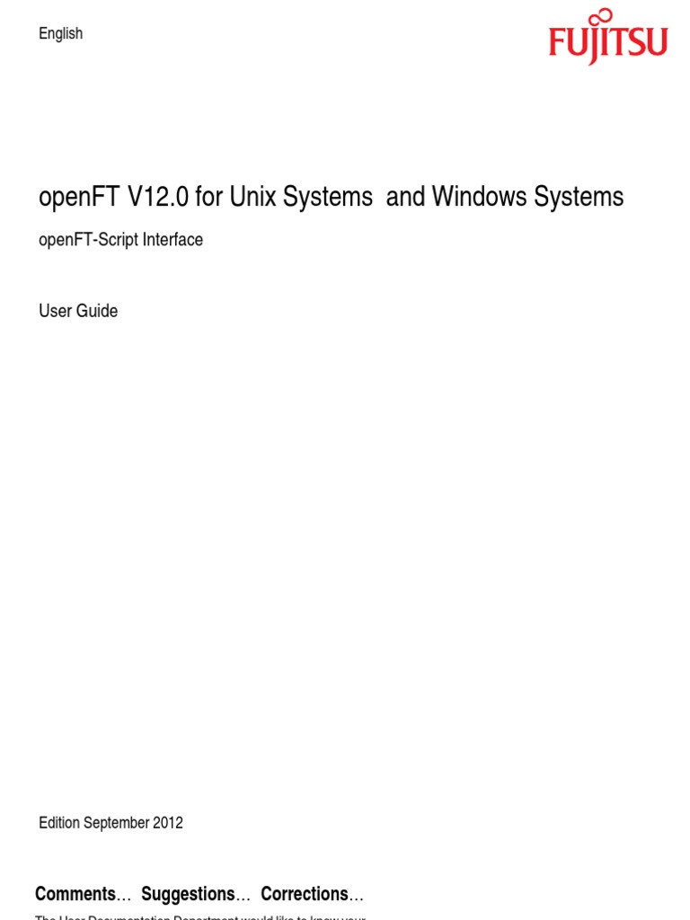 OpenFT V12.0 OpenFT-Script (Unix Systems and Windows Systems ...