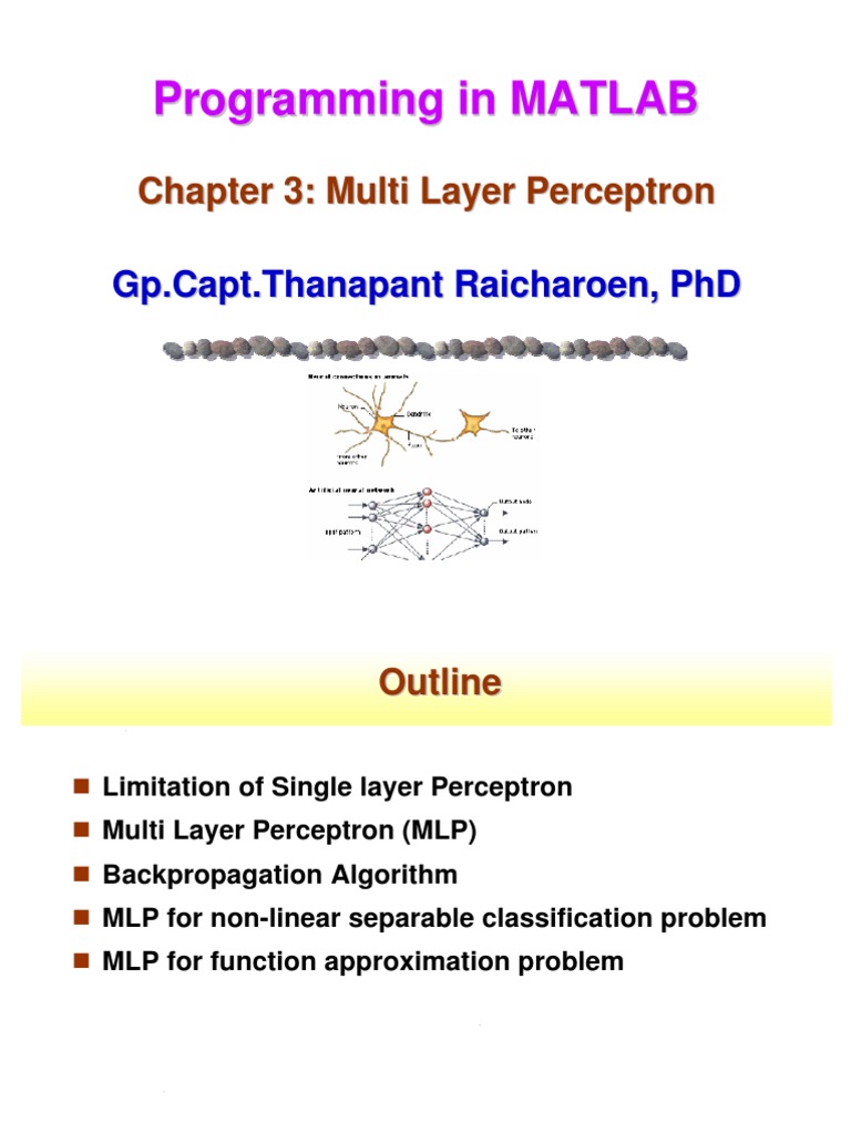 Matlab S3 MLP | PDF | Artificial Neural Network | Statistical ...