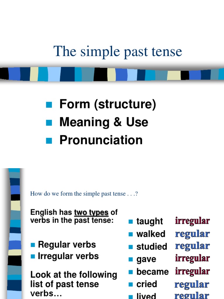 Simpe Past Tense | PDF | Grammatical Tense | Verb