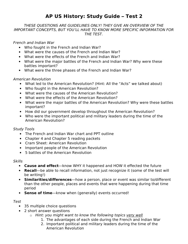 AP US History: Study Guide Test 2 | PDF
