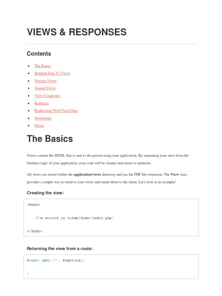 Views & Responses: The Basics | Download Free PDF | Hypertext Transfer ...