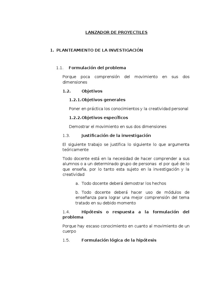 Lanzador de Proyectiles Del Proyecto de Fisica-Ultimo para Presentar ...