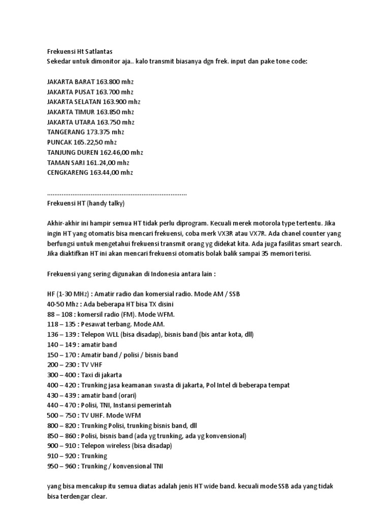 Kode Perbincangan HT | PDF
