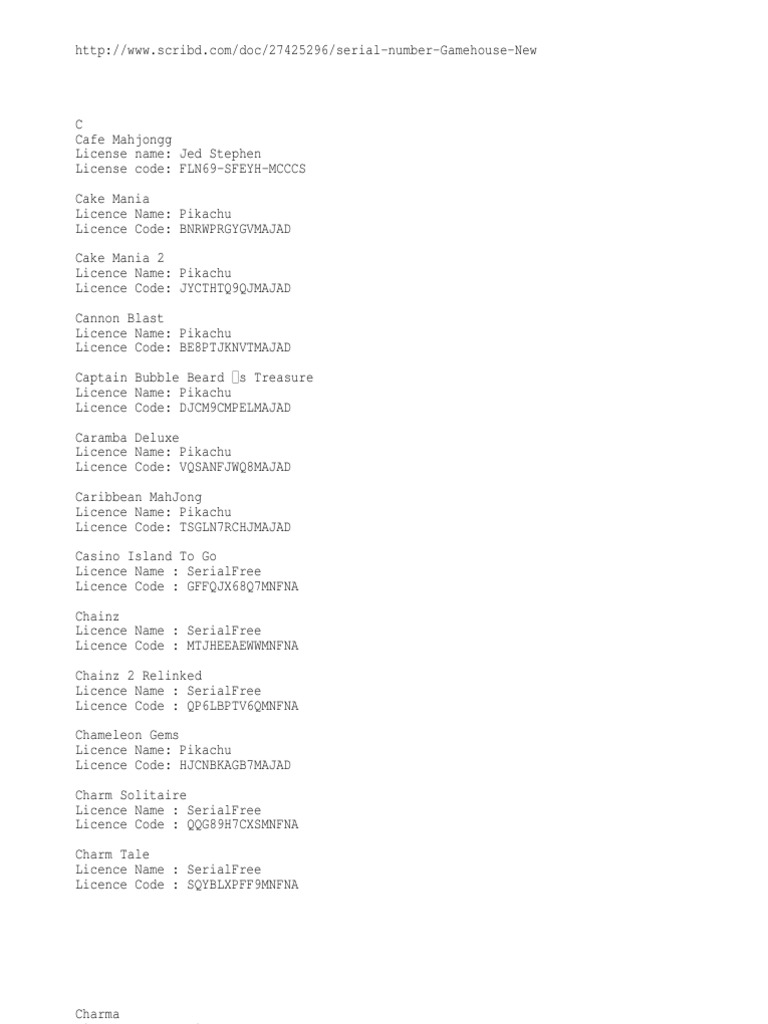 Game House Codes | PDF | Leisure