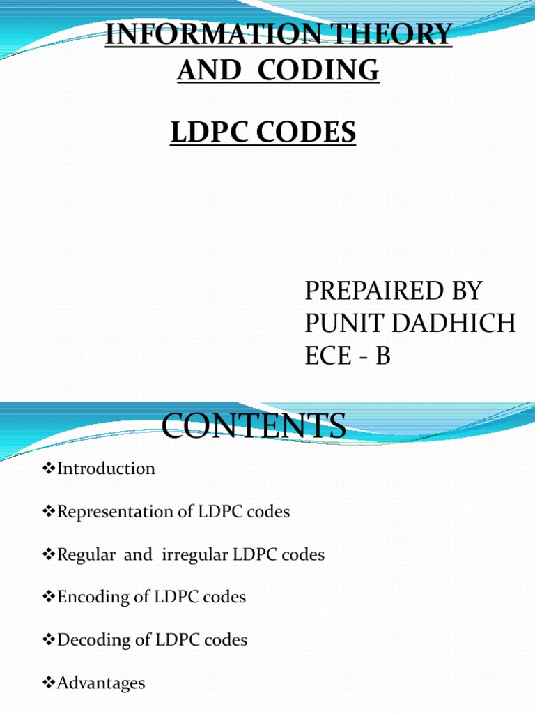 Ldpc Pdf Low Density Parity Check Code Applied Mathematics