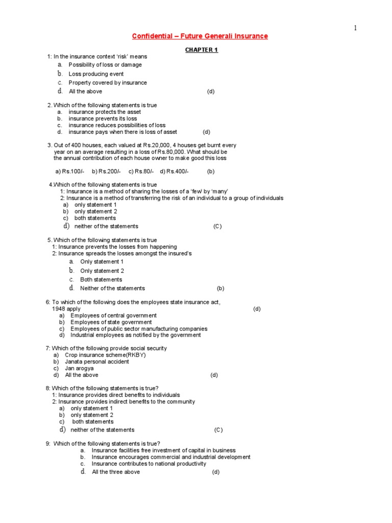 Agent Question Bank | PDF | Insurance | Subrogation