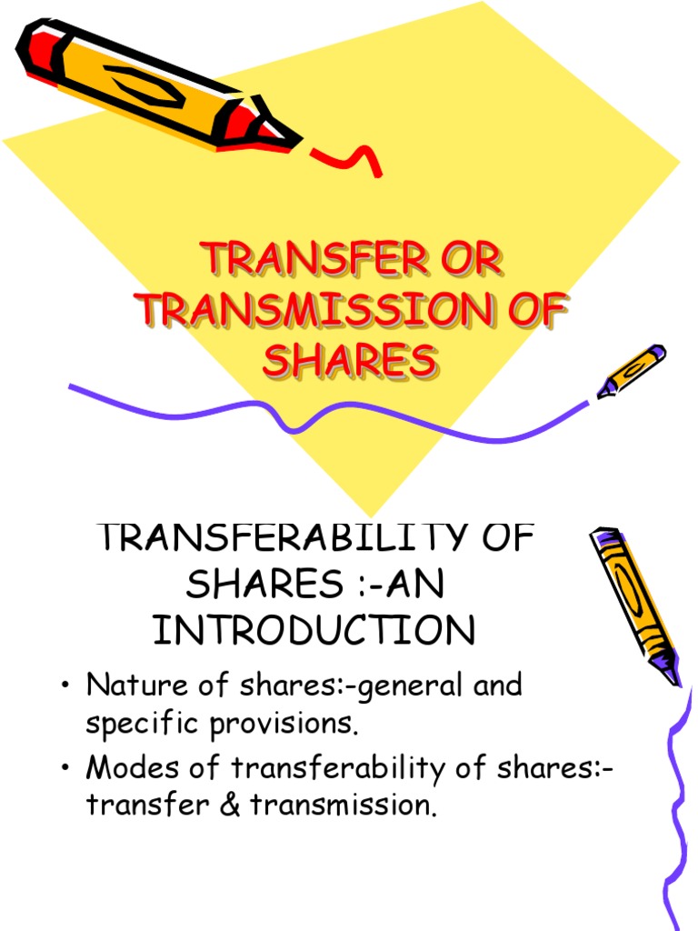 Transfer or Transmission of Shares | PDF