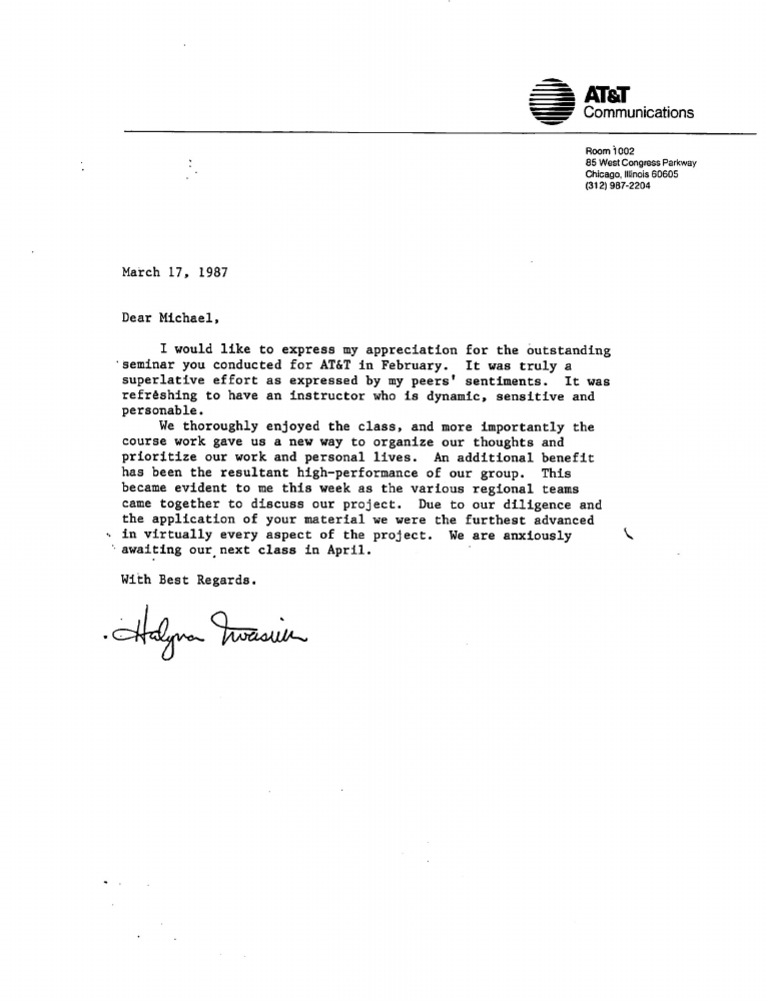 1987 03 17 Att Letter | PDF