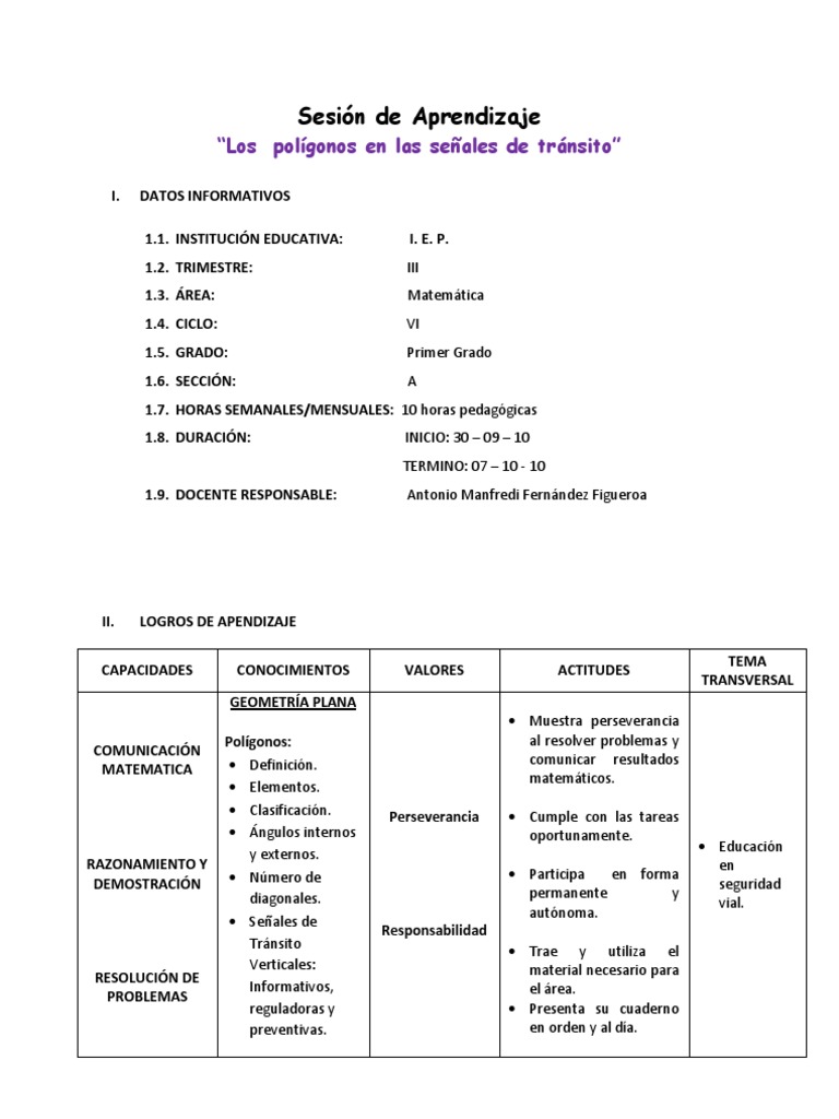 Sesión de Aprendizaje: Poligonos | PDF | Polígono | Conjunto convexo